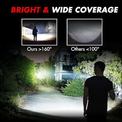 SUBOOS X50 Pro LED Rechargeable Flashlight, Super Bright 15000 Lux ...