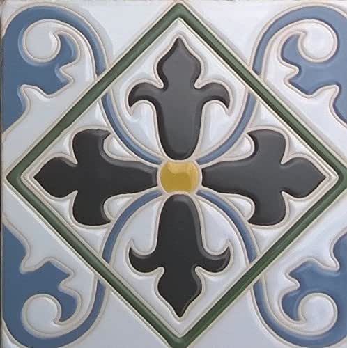 Amazon.com: Hand decorated 6x6 inch ceramic glazed tile: Handmade