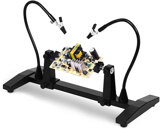 NEWACALOX PCB Holder Jig, Adjustbale 360° Rotary Circuit Board Holder with 2 Magnetic Helping ...