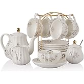 Amazon.com | Porcelain Tea Sets British Royal Series, 8 OZ Cups& Saucer ...