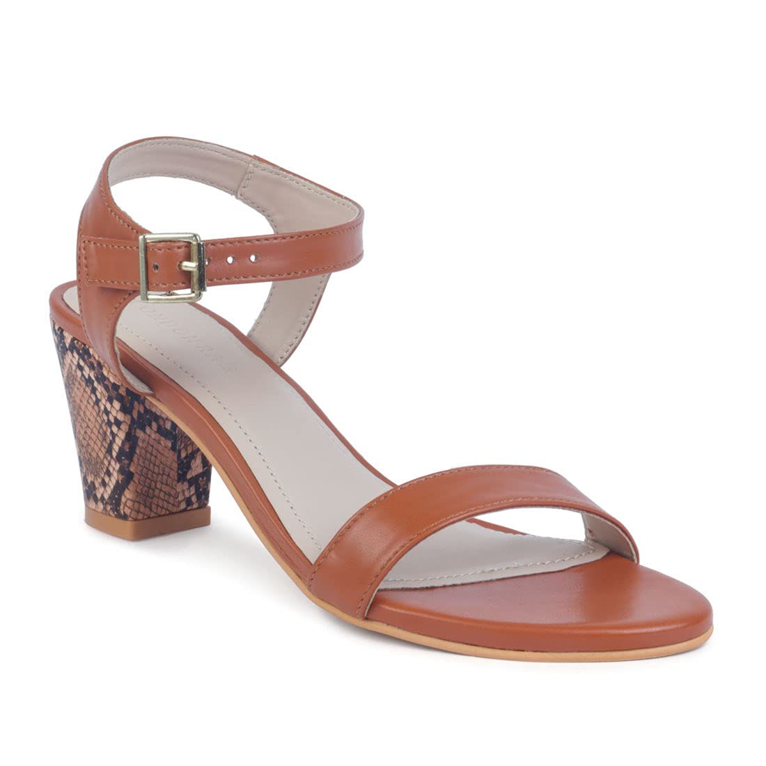 Buy Tan Block Heel Sandals at Amazon.in