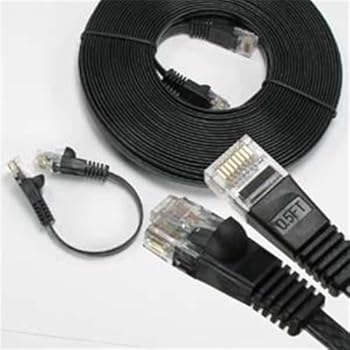 Amazon.com: CERTICABLE 35' FT CAT-6 BLACK UNDER CARPET FLAT PATCH CABLE ...