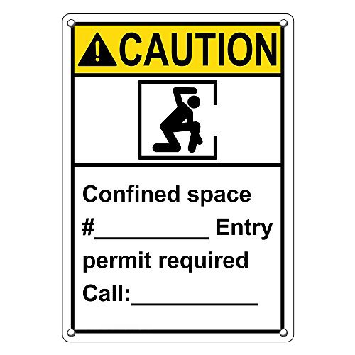 Buy Weatherproof Plastic Vertical ANSI CAUTION Confined Space Entry ...