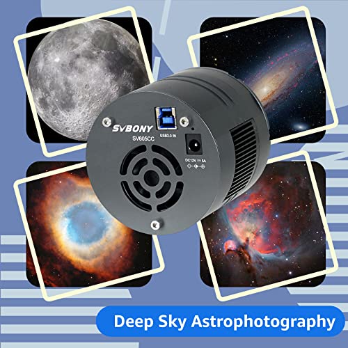 SVBONY SV605CC Cooled Camera, 9MP CMOS Color Telescope Camera, Astronomy Accessory for Deep Sky ...