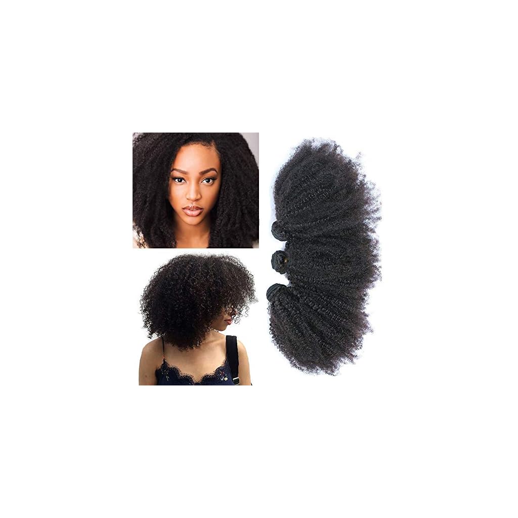 Mongolian Afro Kinky Curly Human Hair Bundles 10 11 14 Inch 4B 4C Afro ...