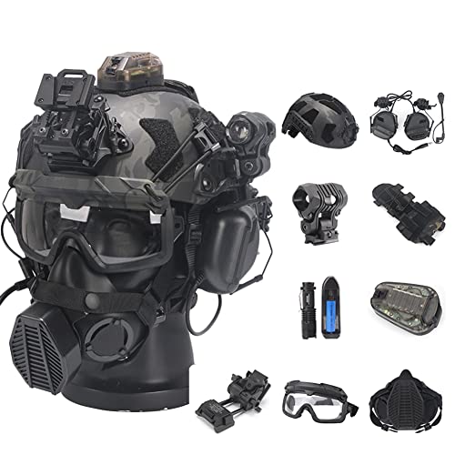 6mm Thick Fast SF Full Protection Tactical Helmet Set, Aluminum Alloy ...