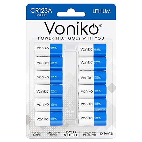 Voniko CR123A Lithium Batteries (12-Pack) – Photo Lithium Battery –3 ...