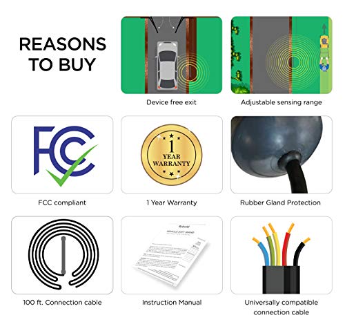 Gate Sensor Wireless Vehicle Exit Sensor Gate Exit Wand for Driveway ...