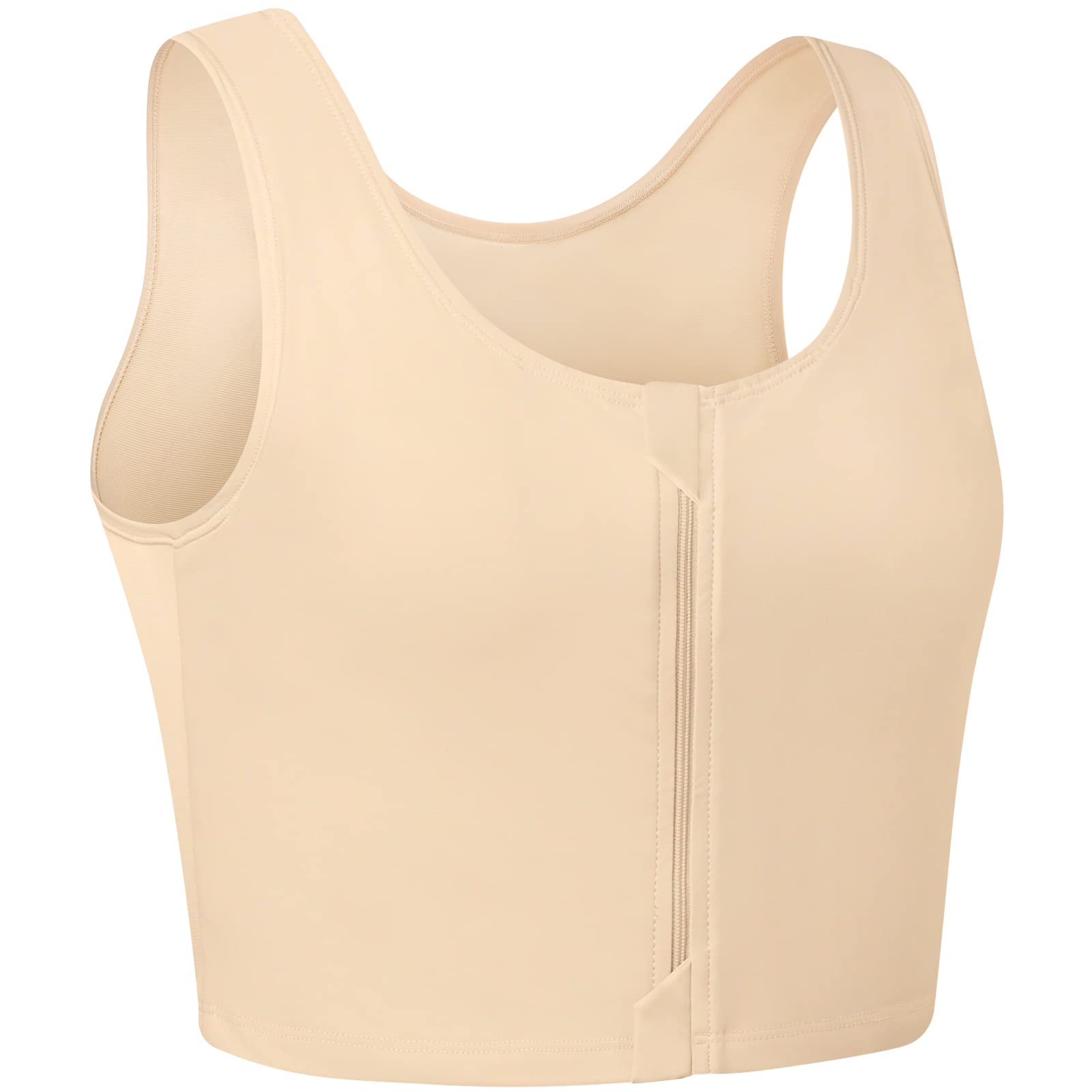 XUJI Zip Up Half Chest Binder for Transgender FTM Women Cosplay (K, 3XL ...