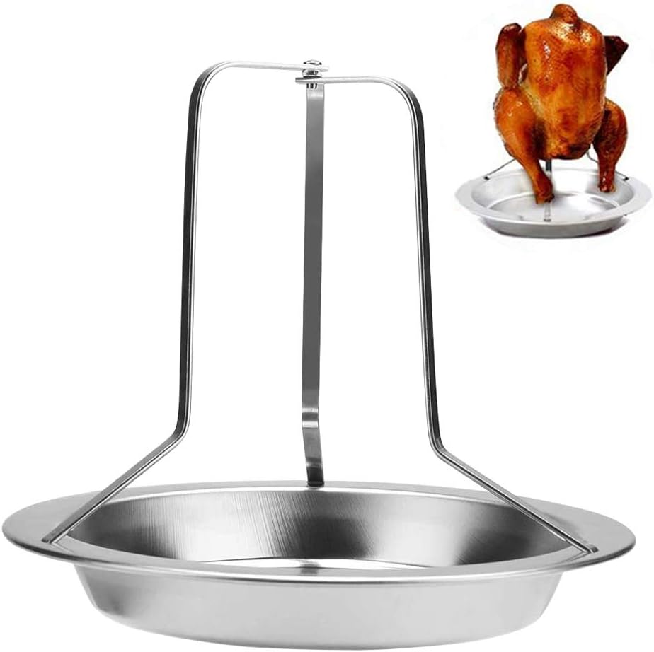 1 Set Stainless Steel Upright Chicken Roaster Rack Beer Can Vertical ...