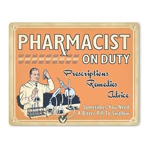 Amazon.com: Metal Pharmacy Sign - Pharmacist On Duty (Male): Home & Kitchen