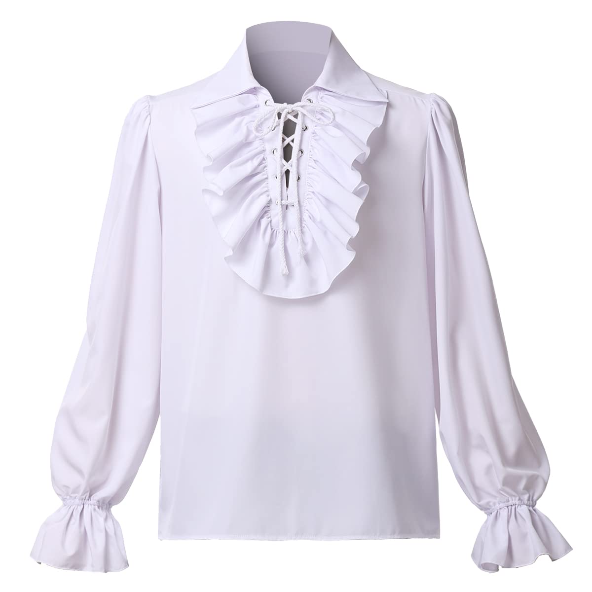GRACEART Mens Pirate Shirt Ruffle Colonial Shirt Renaissance Poet Shirt ...