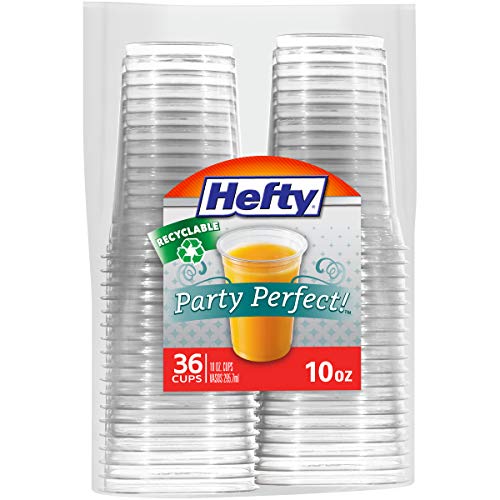 Hefty Party Perfect Clear Plastic Cups, 10 Ounce, 36 Count (Pack of 12 ...