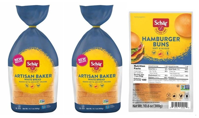 Mua Schar Artisan Baker – 2 White Breads and 1 Hamburger Buns Pack ...