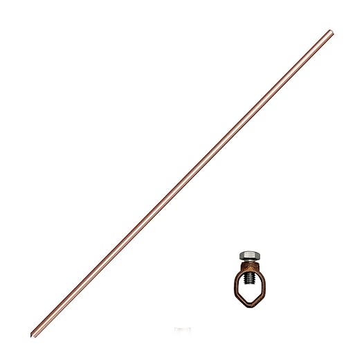 4ft Ground Rod Kit - 5/8'' Bonded Electrical Copper Grounding Rod with ...