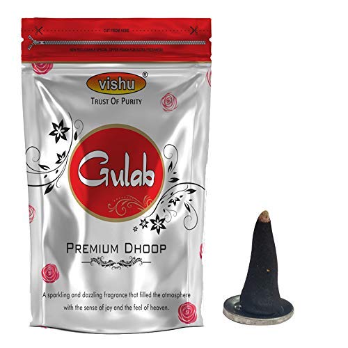 SP Vishu Rose Fragrance Dhoop Cones | Dhup Batti | Rose Dhoop Cone for ...