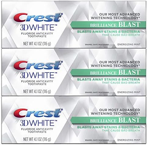Crest 3D White Brilliance Blast Whitening Toothpaste, Energizing Mint, 3 Count price in Saudi ...