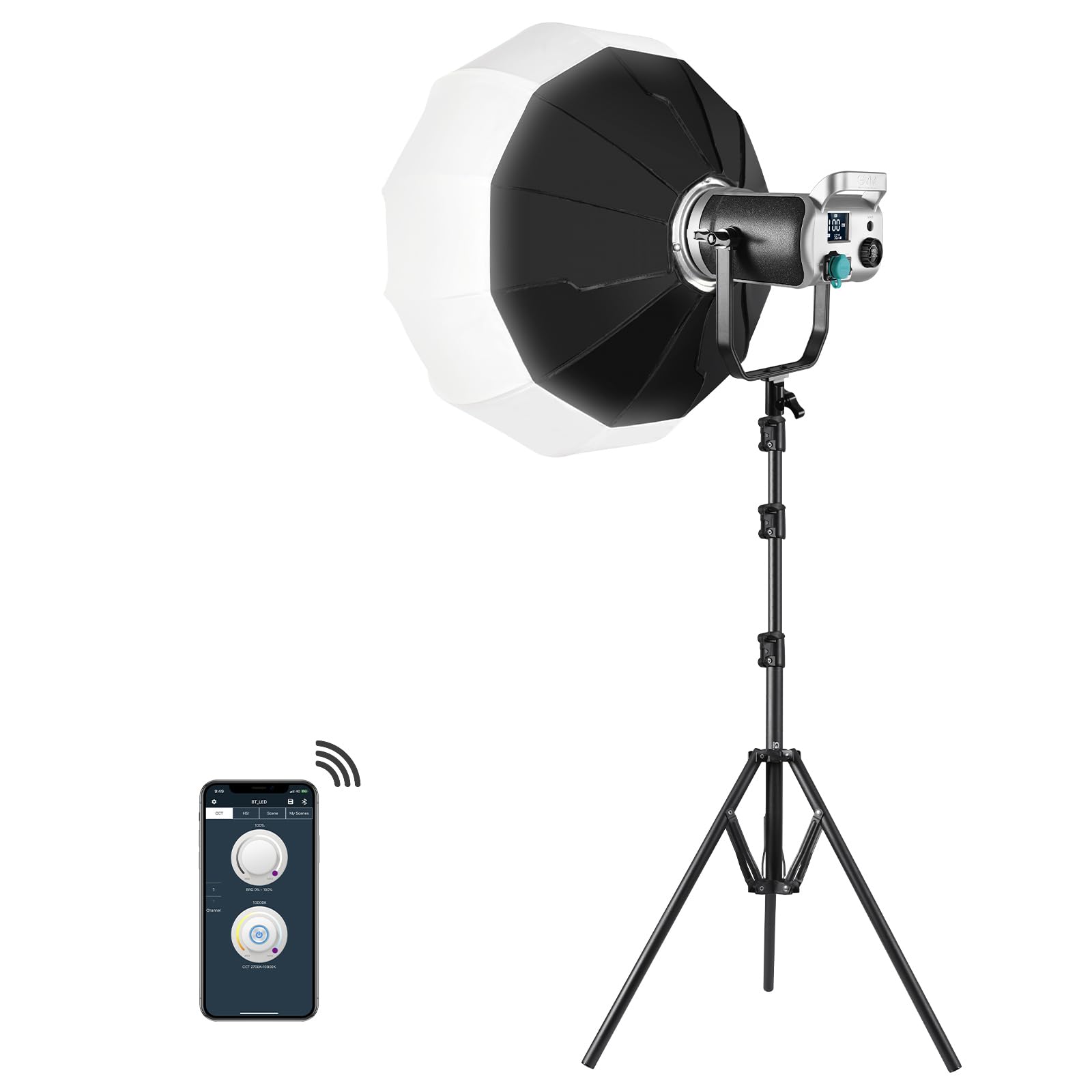GVM 200W LED Video Light with Lantern Softbox, SD200D Photography ...