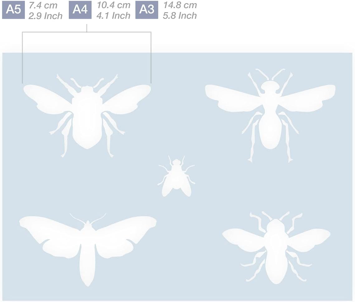 QBIX Animals Stencil – Bugs, Insects – A5 – Reusable Kids Friendly DIY ...