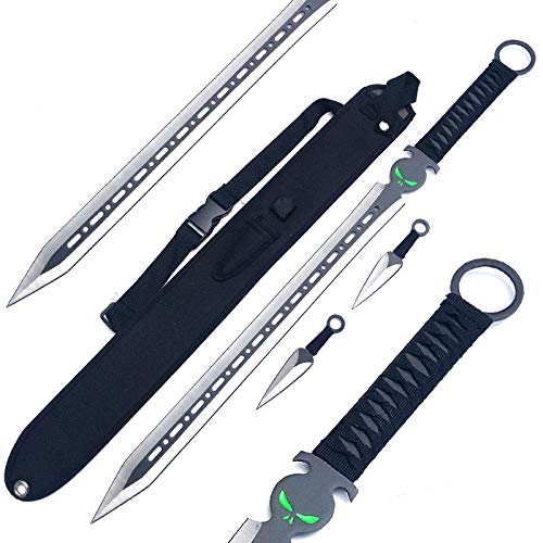 Ninja Sword Machete Throwing Knife Tactical Katana Tanto Blade, 27-Inch ...