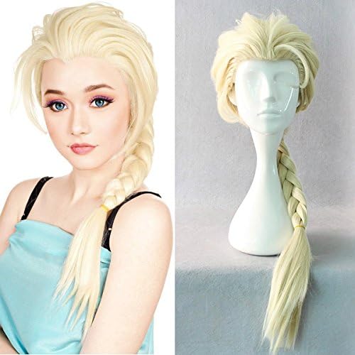 Mersi Blonde Wigs for Elsa Costume Cosplay Rapunzel Princess Long Braid ...