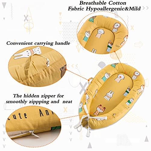 NTCOCO Baby Lounger Baby Nest 100% Soft Breathable Cotton Co-Sleeping ...