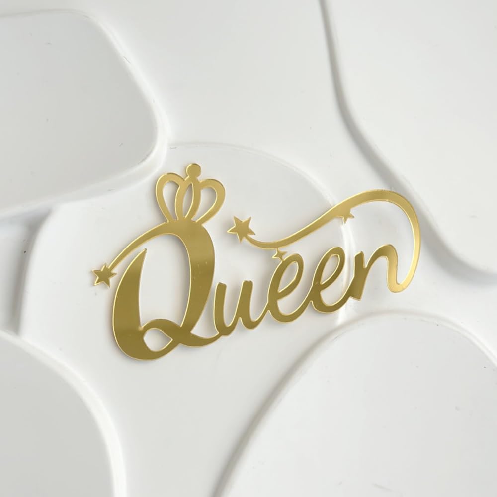 Birthday Queen Cake Toppers Mirror Acrylic Happy Birthday Cake Topper ...
