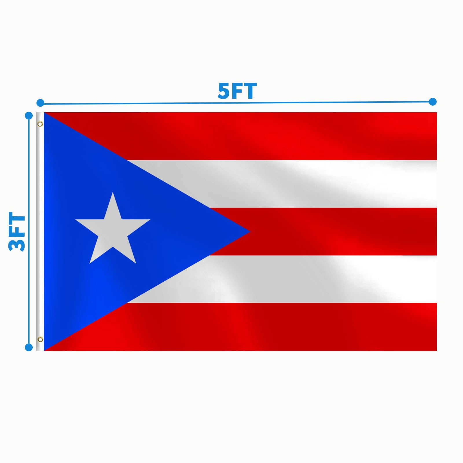 Puerto Rico Flag 3x5 FT Heavy Duty Puerto Rican Flag Double Stitched ...
