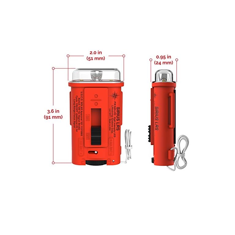 Lifesaving Systems Corp Sirius Long Range LED Strobe Light - USCG Approved Signaling Strobe ...
