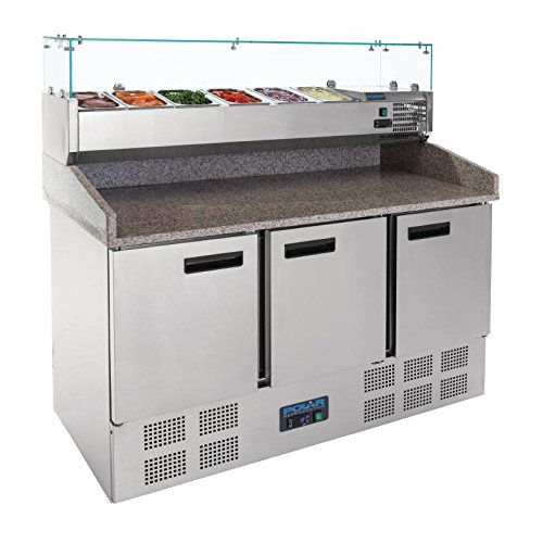 Polar G623 3 Door Refrigerated Pizza/Salad Prep Counter: Amazon.co.uk ...