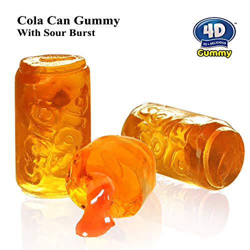 AMOS 4D Gummy Cola Coco Sour Burst Candy Mini Cola Can Shape 6 Oz Per ...