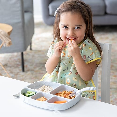 Bumkins Toddler and Baby Suction Plate, Silicone Divided Grip Dish and ...