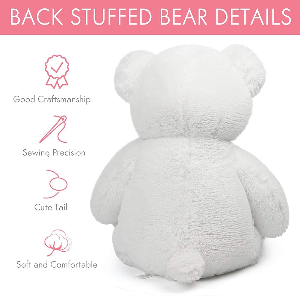 Mua LotFancy Teddy Bear Stuffed Animal, 20 inch, White Teddy Bear Plush ...