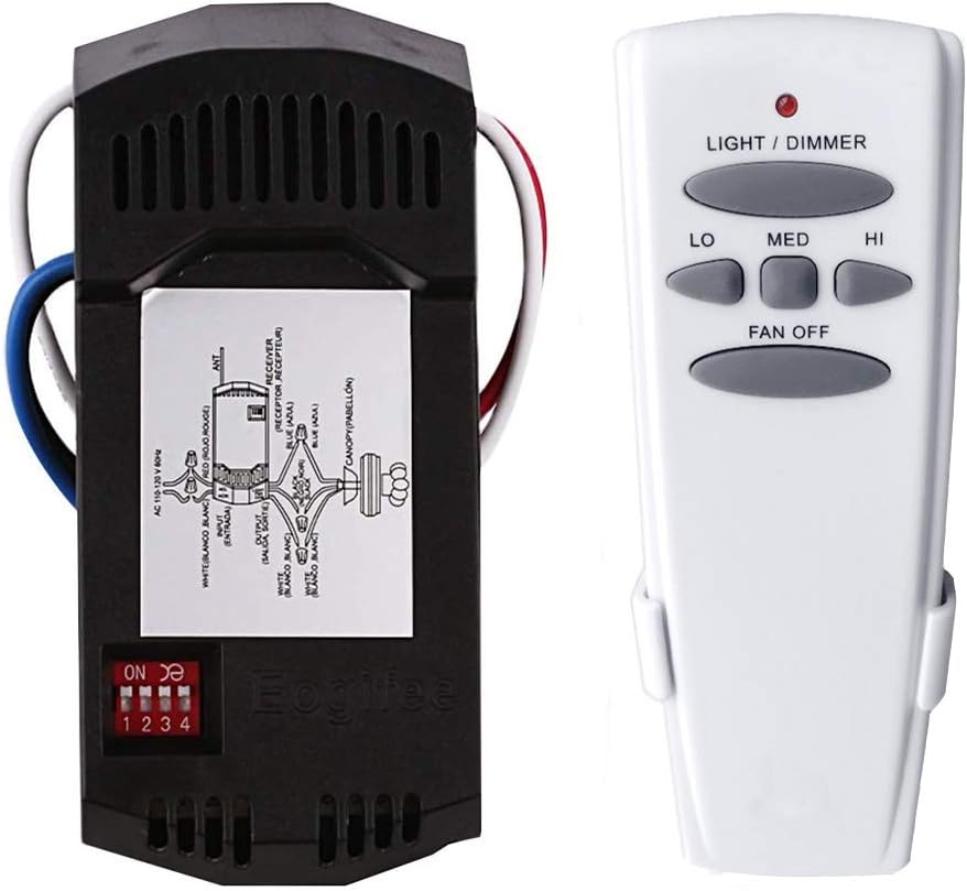 Universal Ceiling Fan Remote Control and Receiver Kit 3 Speed Complete ...