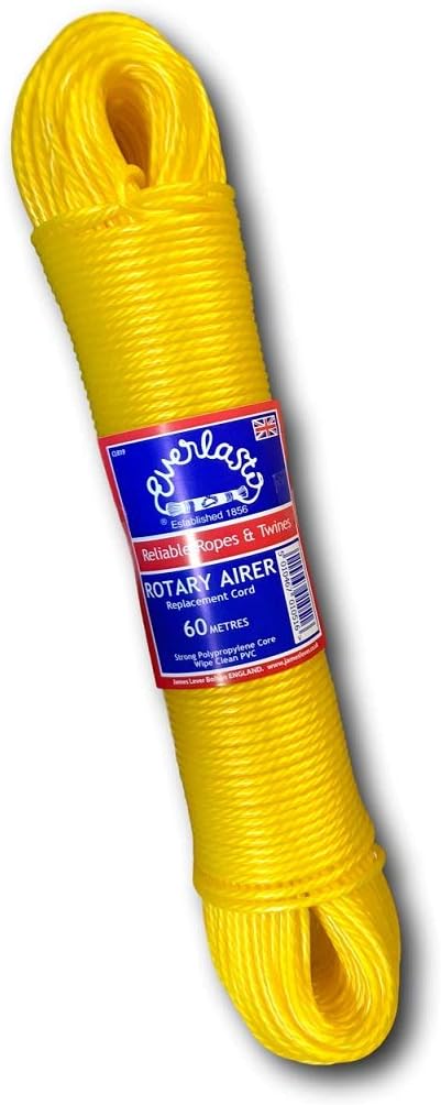 EVERLASTO Yellow 60m PVC Rotary Replacement Line Clothes/Washing Line ...