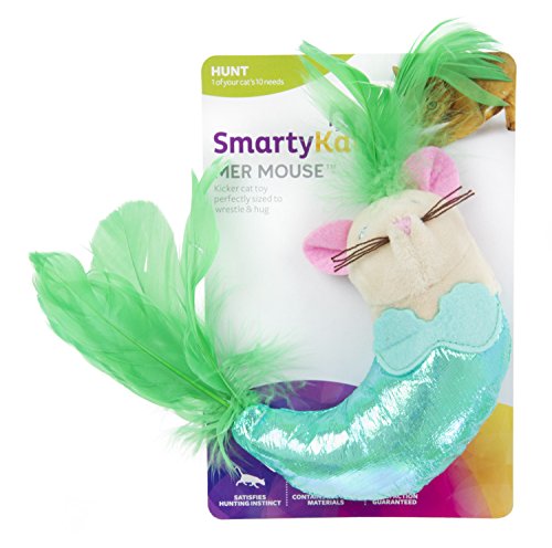 Smartykat mer mouse kicker cat toy con plumas | compra en amazon
