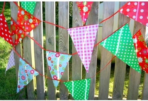 Fun Garden Party Vintage Print Plastic Bunting 10 Meters ~ 20 Pennant ...