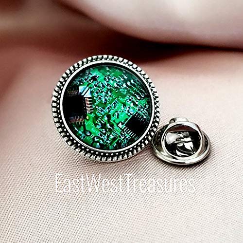 Amazon.com: Computer Chip Circuit Board Lapel Tie Pin Brooch-suit tie ...