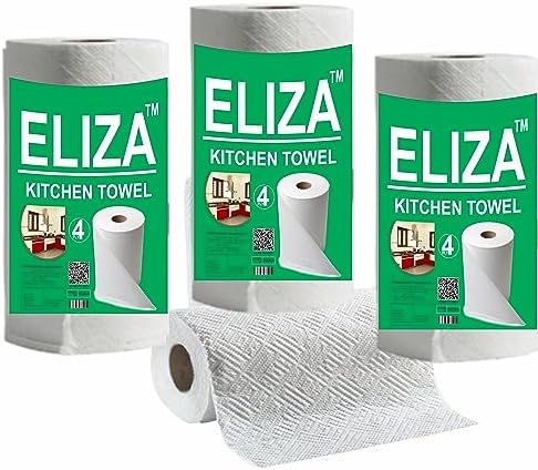 Eliza 4 Ply Advance Kitchen Towel Tissue Paper Roll - Pack of 4 (60 ...