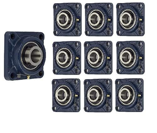 Jeremywell UCF208-24 Pillow Block Bearing 1-1/2 inch Bore, Square, 4-Bolt Flange Mounted, Solid ...