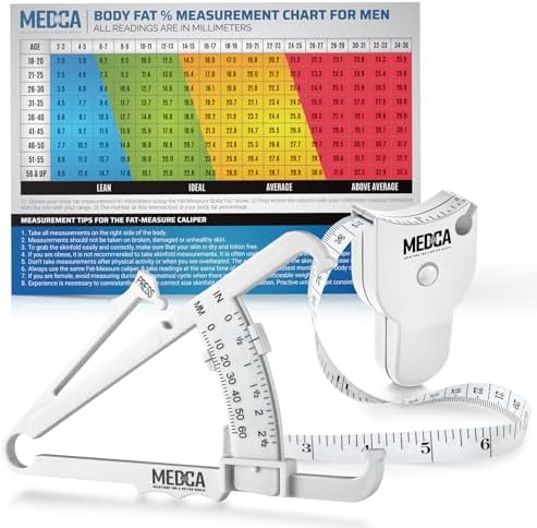 MEDca Body Fat Caliper and Measuring Tape for Body - Skinfold Calipers ...