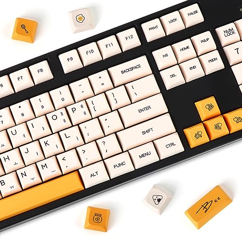 YIMAGUJRX PBT Keycaps 140 Keys Honey Milk Hangul Style Keycaps DYE-Sub ...