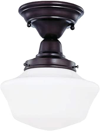 Design Classics 8-Inch Retro Style Schoolhouse Ceiling Light in Bronze ...