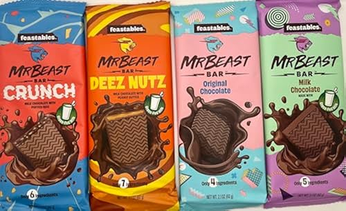 Feastables Beast Bar Milk Chocolate Sampler Pack - Milk Chocolate ...