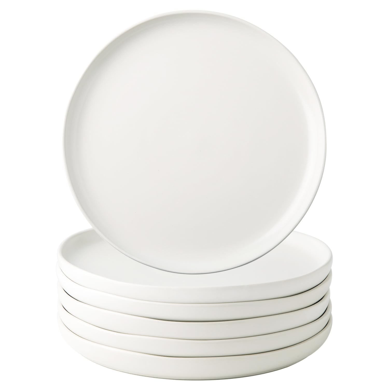AmorArc Ceramic Dinner Salad Plates Set of 6, Wavy Rim 8.5 Inch Dish ...