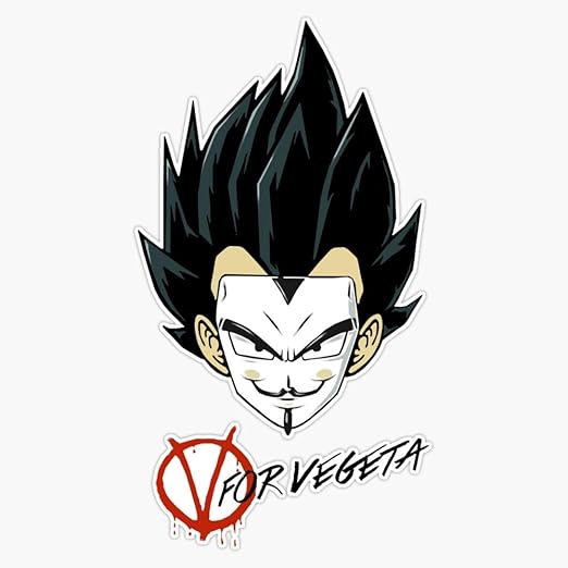 Amazon.com: V For Vegeta Sticker Vinyl Waterproof Sticker Decal Car ...