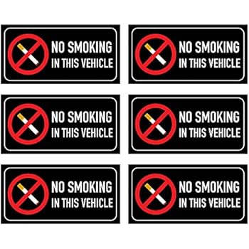 Amazon.com : No Smoking 2 in. Clear Sticker Car Window Door Decal Pack ...