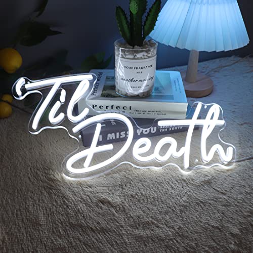 Planzo Til Death LED Neon Light Sign Wall Decor Bedroom Gothic ...
