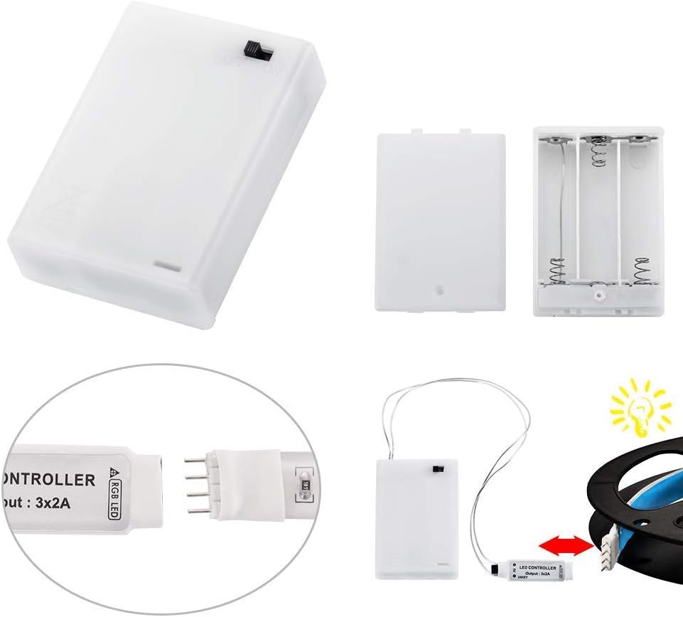 3m RGB LED Strip Lights Battery Powered Flexible RGB LED Strip Lights ...