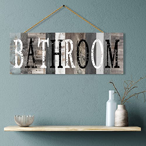 Solid-Wood Bathroom Sign Farmhouse Decorative Signs Tabletop Plaque ...